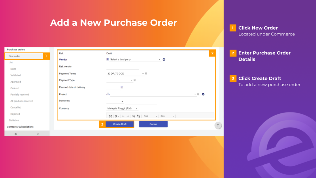 How to Add and Validate a New Purchase Order – MYERP Knowledge Base