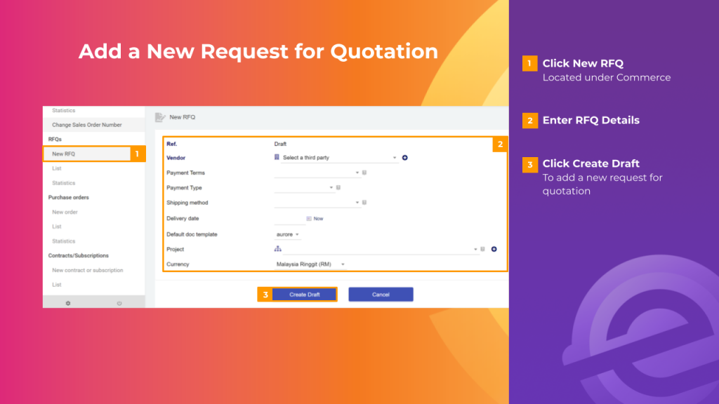How to Add a New RFQ – MYERP Knowledge Base