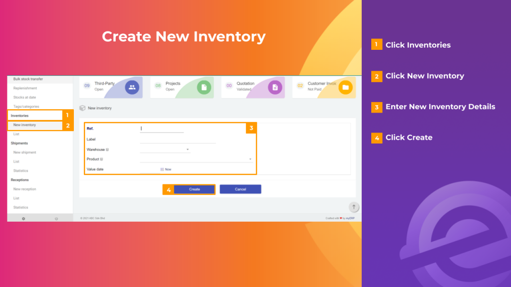 How to Create a New Inventory – MYERP Knowledge Base