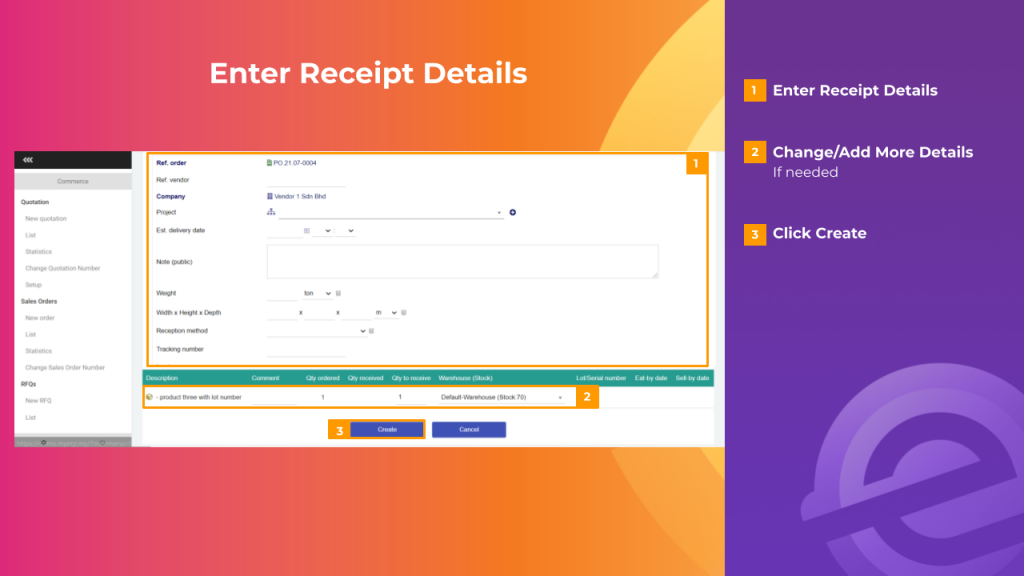 How to Create a Receipt – MYERP Knowledge Base