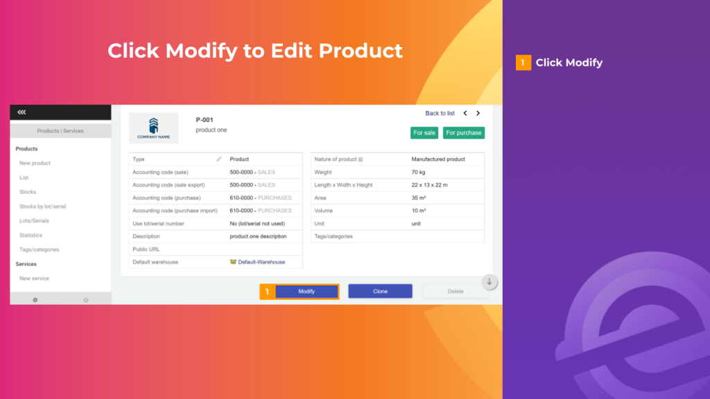 How to Edit a Product – MYERP Knowledge Base