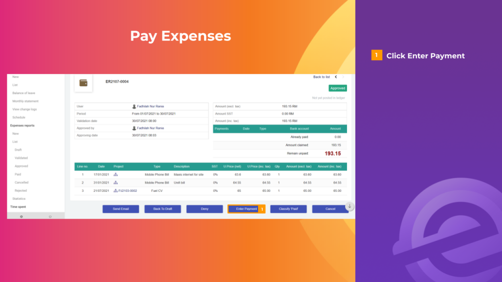 How to Make Expense Payment – MYERP Knowledge Base