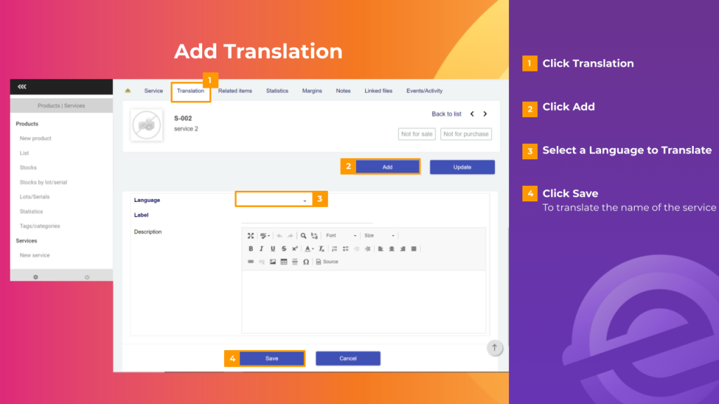 How to Translate a Service – MYERP Knowledge Base