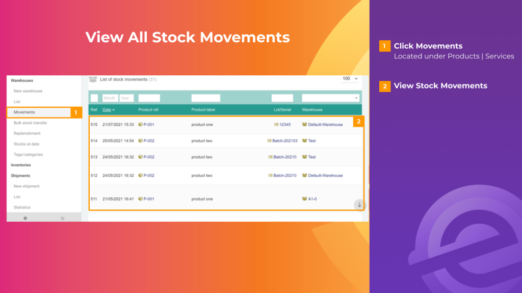 How to View Stock Movements – MYERP Knowledge Base