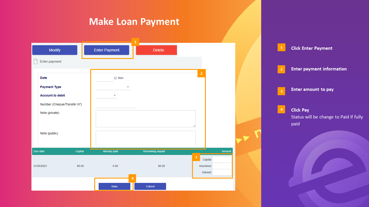 How to Make Loan Payment – MYERP Knowledge Base